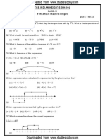 Class 6 Maths Integers Worksheet | PDF | Integer | Mathematical Objects