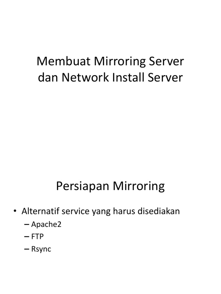 Membuat Mirroring Server Dan Network Install Server | PDF