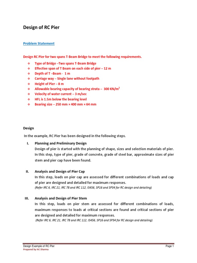 Design of Example RC Pier | PDF | Structural Engineering | Civil ...