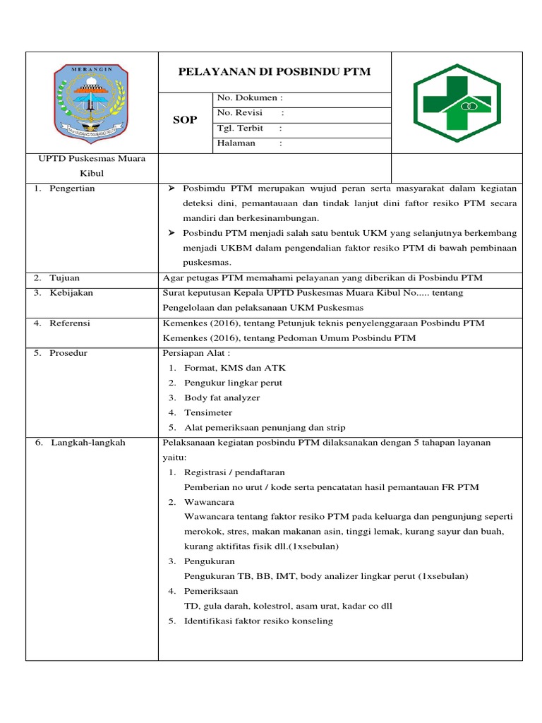 SOP Posbindu PTM | PDF