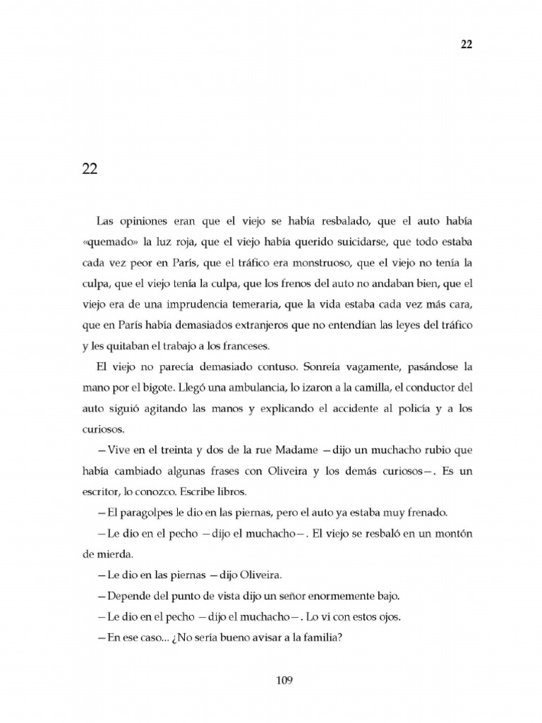 Capítulo 22 Rayuela | PDF