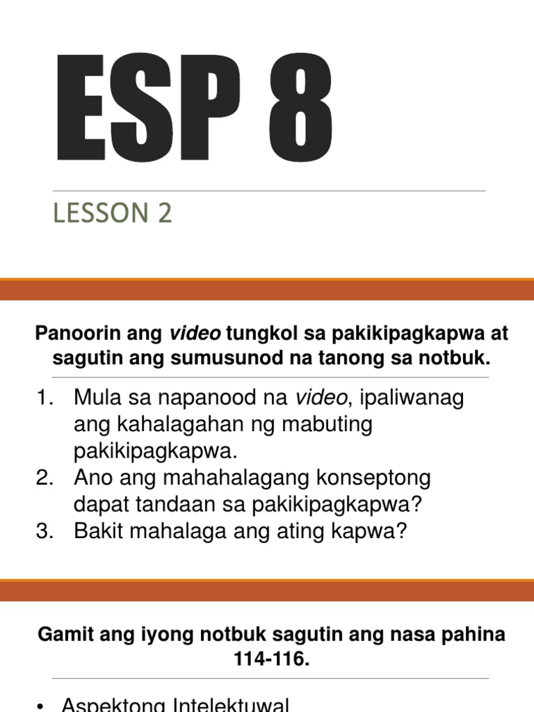 Lesson2 ESP 8 | PDF