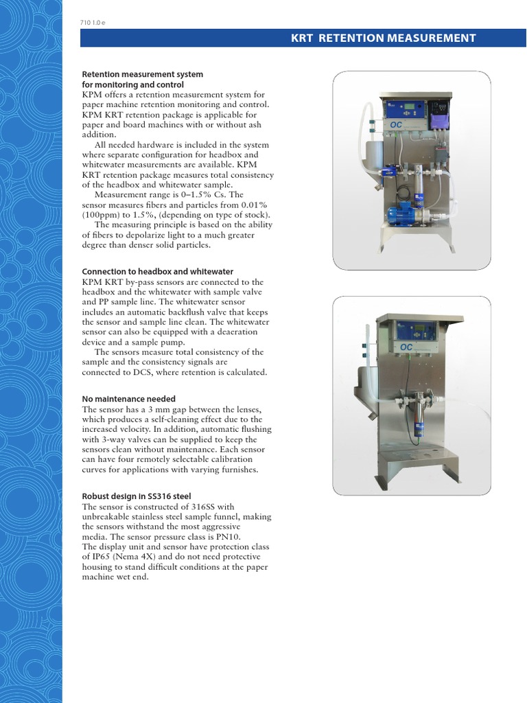 Retention Measurement | PDF | Valve | Sensor
