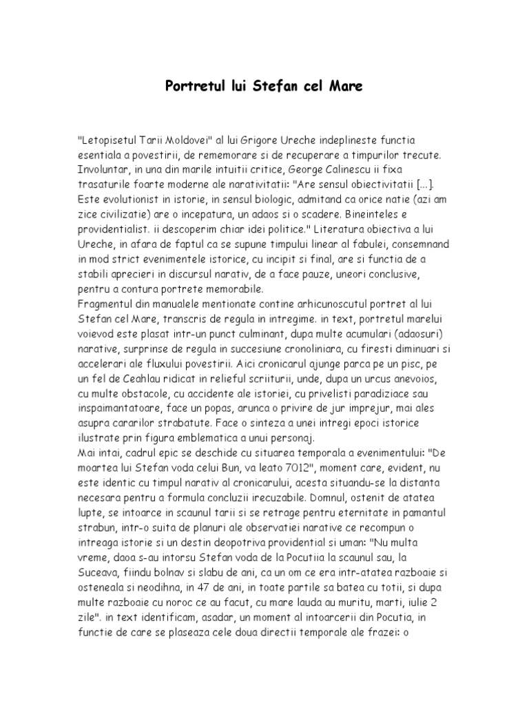 Portretul Lui Stefan Cel Mare | PDF