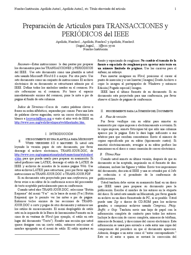U.t.5 - Formato Ieee - Guia | PDF | Comillas | Microsoft Word