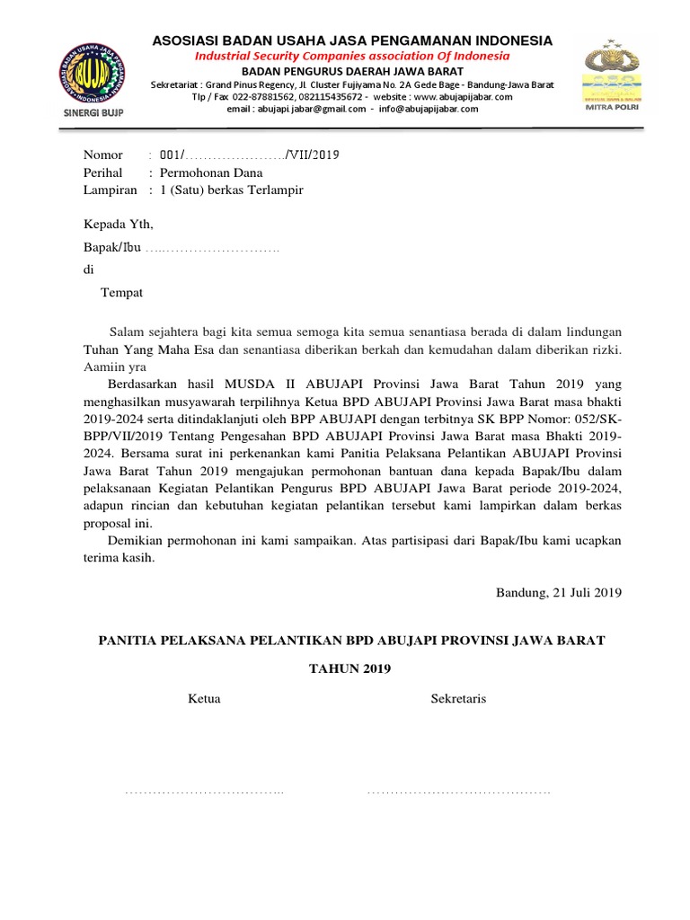 Surat Pengantar Proposal | PDF