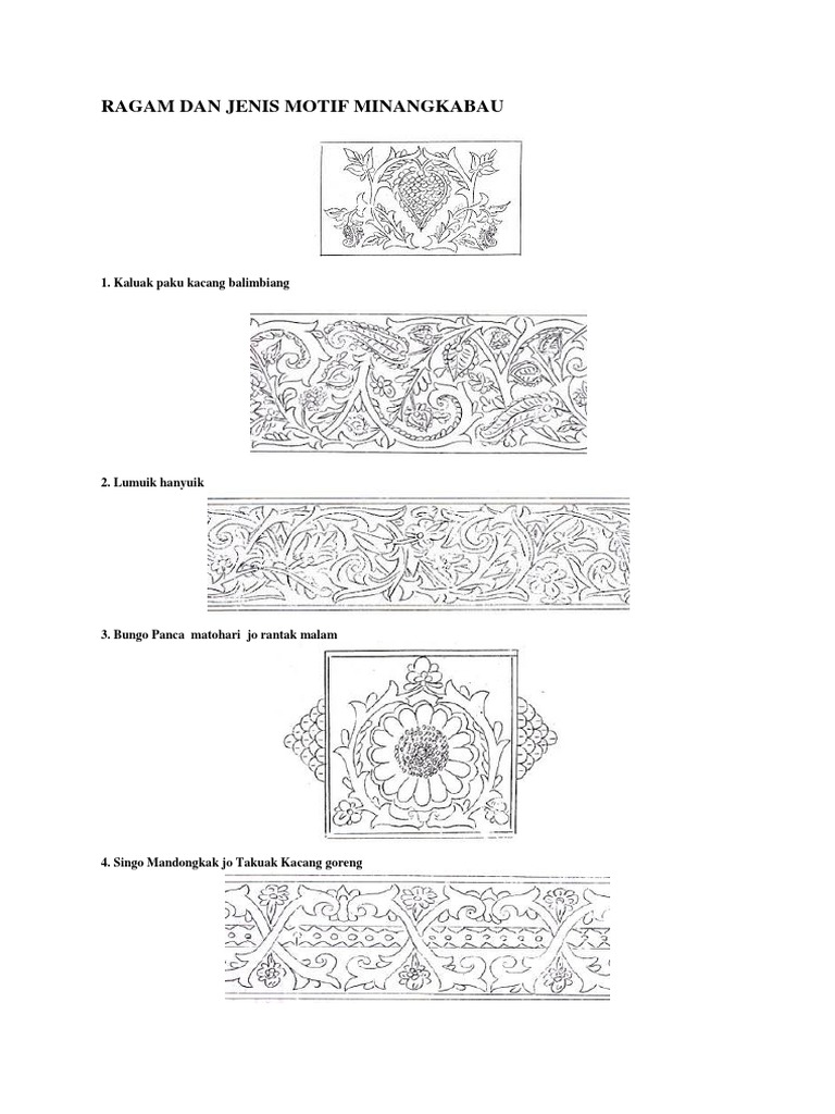 Ragam Dan Jenis Motif Minangkabau | PDF