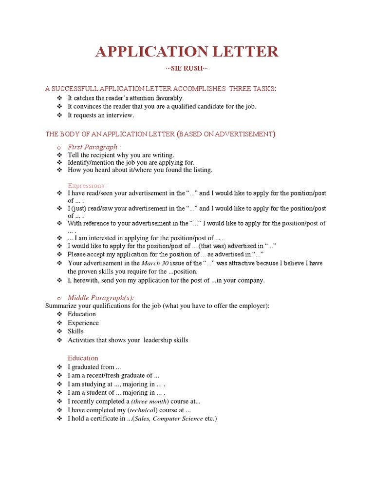 Application Letter: First Paragraph | Download Free PDF | Machines ...