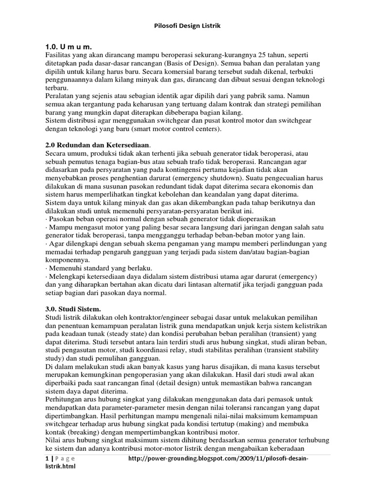 Filosofi Design Listrik | PDF