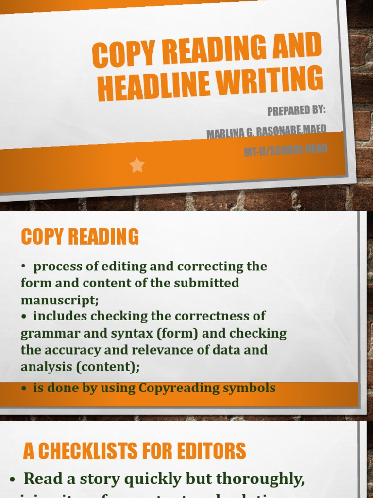 Copy Reading and Headline Writing | PDF | Punctuation | Human Communication