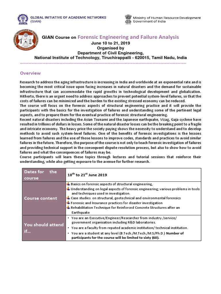 Forensic Engineering Brochure Edited | PDF | Engineering | Civil ...