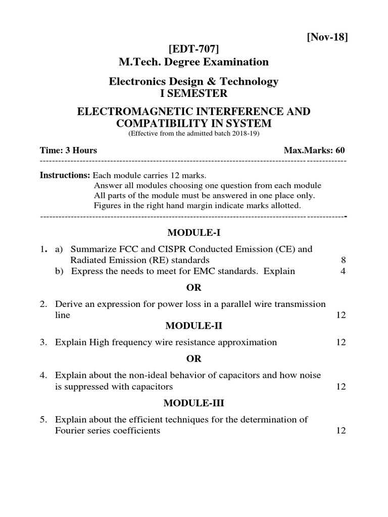 EMI/EMC Question Paper | PDF | Electrodynamics | Electromagnetic Radiation