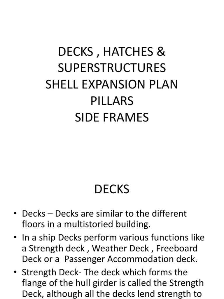 Decks, Hatches, Superstructures, Shell Plating & Pillars - Updated ...