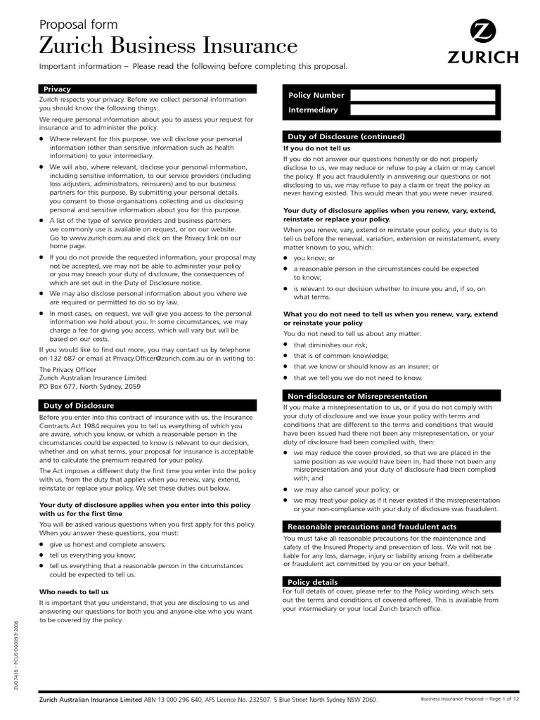 Proposing Privacy and Duty of Disclosure: An Overview of Zurich ...