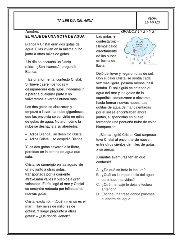 Dia Del Agua | PDF | Gota (líquido) | Nube