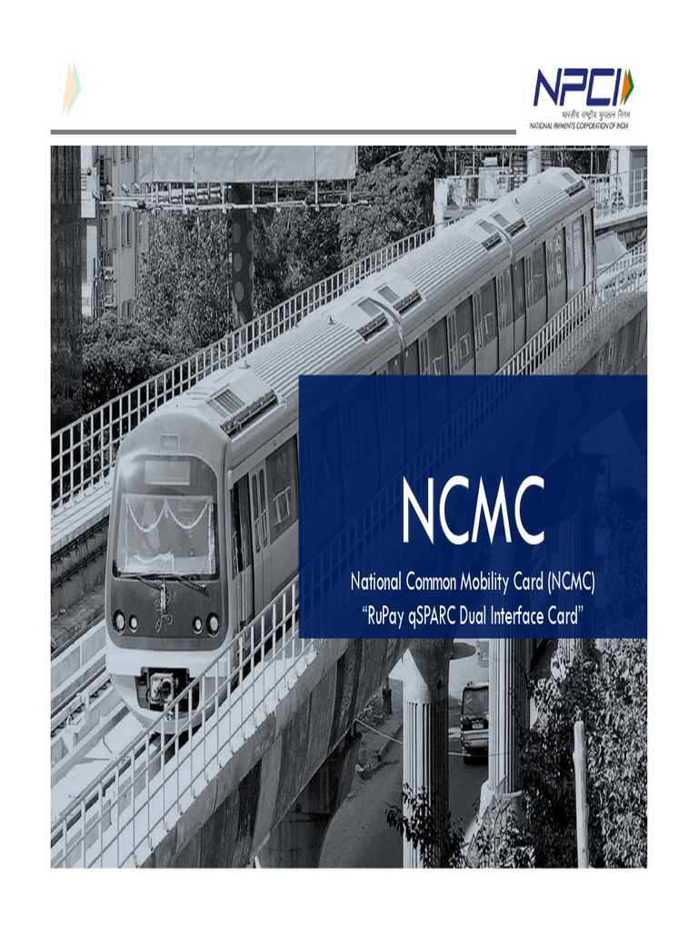 National Common Mobility Card NCMC RuPay QSPARC Dual Interface Card ...