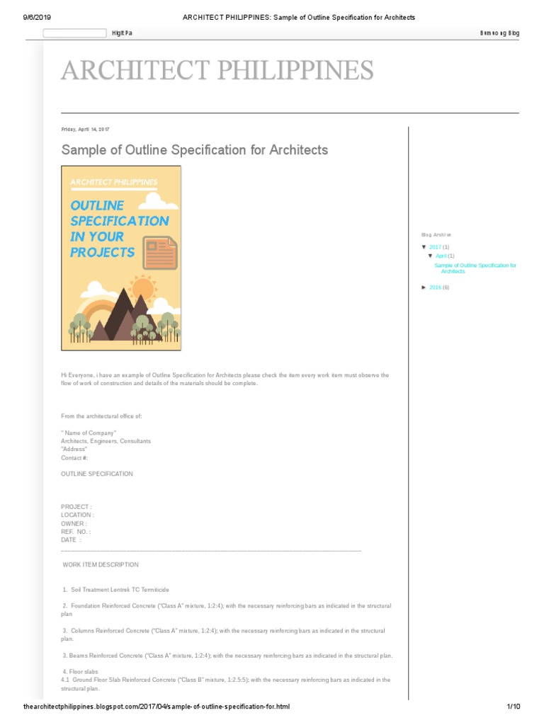 Outline Specification for Architects | PDF | Door | Countertop