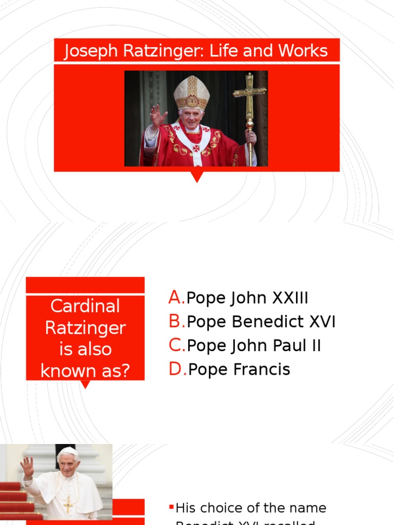 Joseph Ratzinger: Life and Works | PDF | Pope Benedict Xvi | Salvation