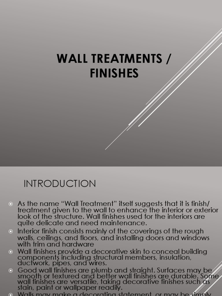 Wall Treatments / Finishes | PDF | Plaster | Tile