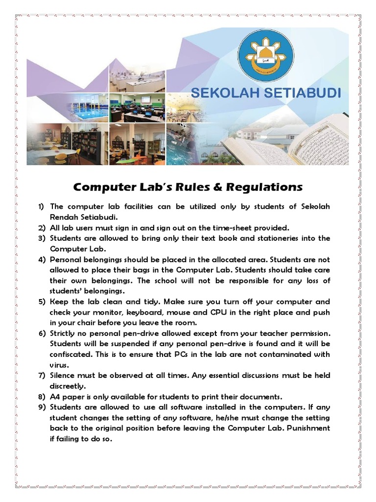 Computer Lab's Rules & Regulations | PDF
