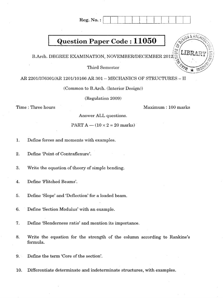 Mos II Anna University Question Papers | PDF