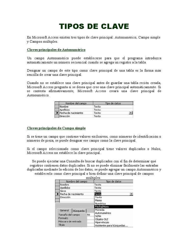 Tipos de Clave | PDF