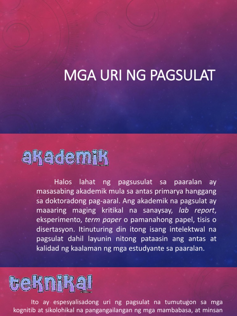 Mga Uri NG Pagsulat | PDF