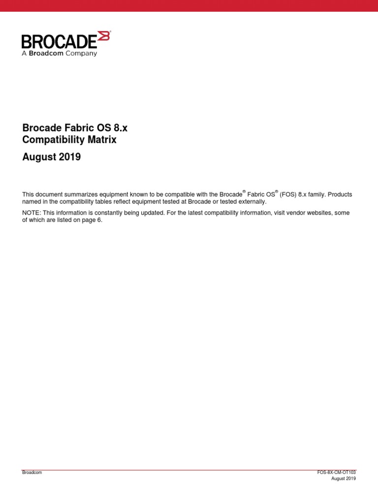 Compatibility Matrix FOS 8x August2019 PDF | PDF | Computer Hardware ...