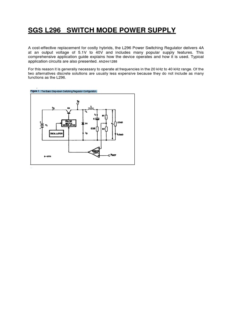 Sgs l296 Switch Mode Power Supply | PDF | Power Supply | Electrical ...