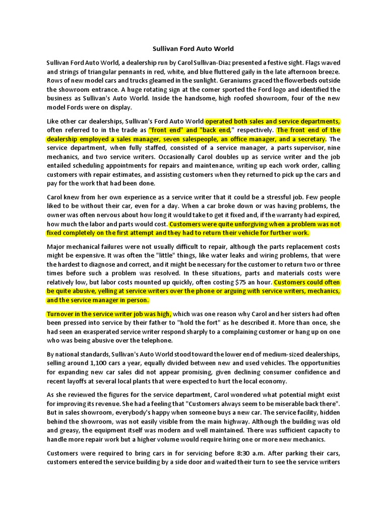 Sullivan Ford Auto World | PDF | Car Dealership | Car