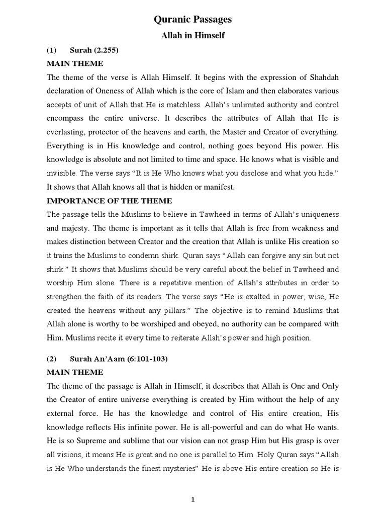 Quranic Passages and Ahadis (07!03!2015) | PDF | God In Islam | Tawhid