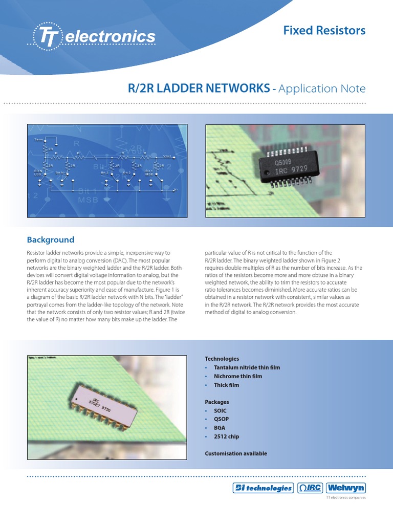 r2r Ladder Networks | PDF | Resistor | Bit