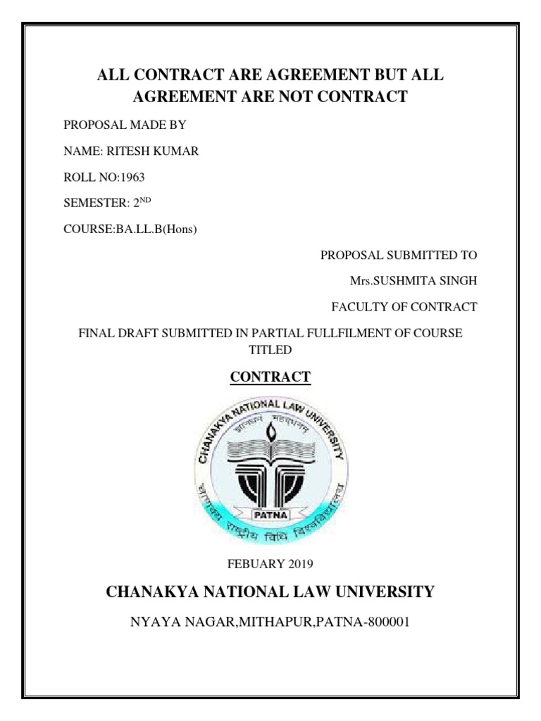 Contract Final Project | PDF | Offer And Acceptance | Consideration