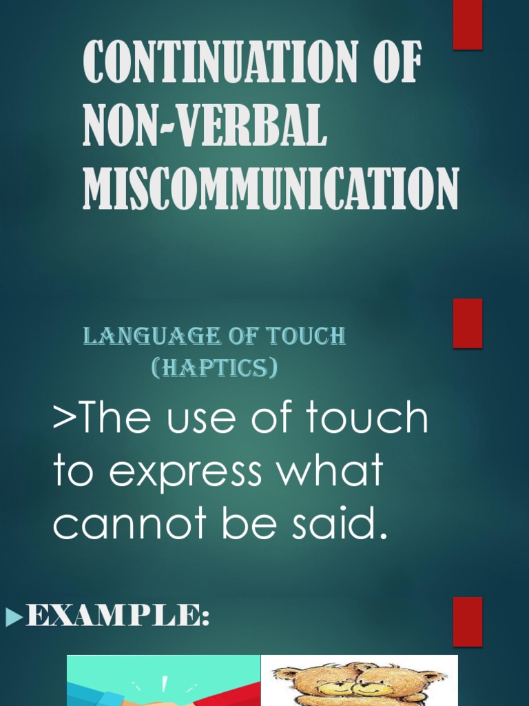 Continuation of Non-Verbal Miscommunication | PDF
