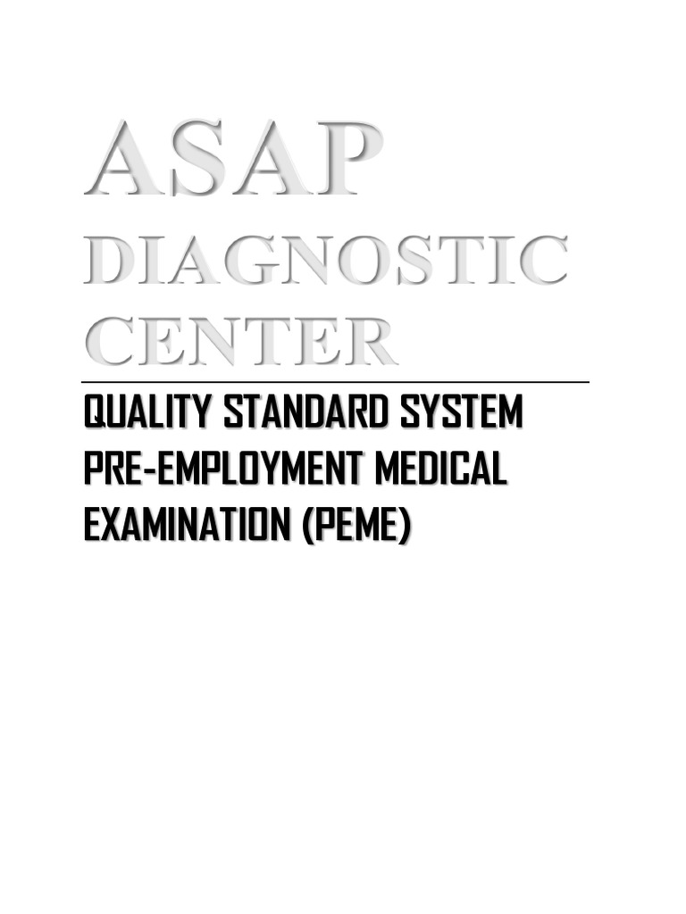 Basic Doh Peme For Ocw | PDF | Physical Examination | Laboratories
