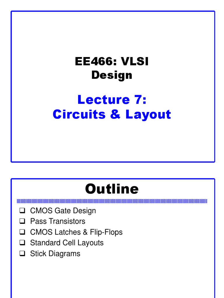 Vlsi Design Notes | Download Free PDF | Cmos | Logic Gate