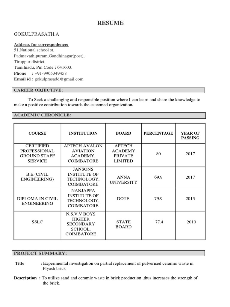 Resume Model | PDF