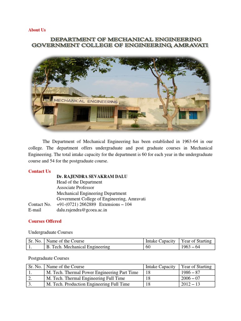 Mechanical Engineering Details PDF | PDF | Personal Computers | Diesel ...