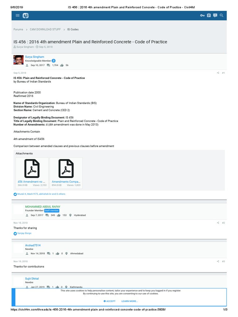 Is 456 - 2016 4th Amendment Plain and Reinforced Concrete - Code of ...