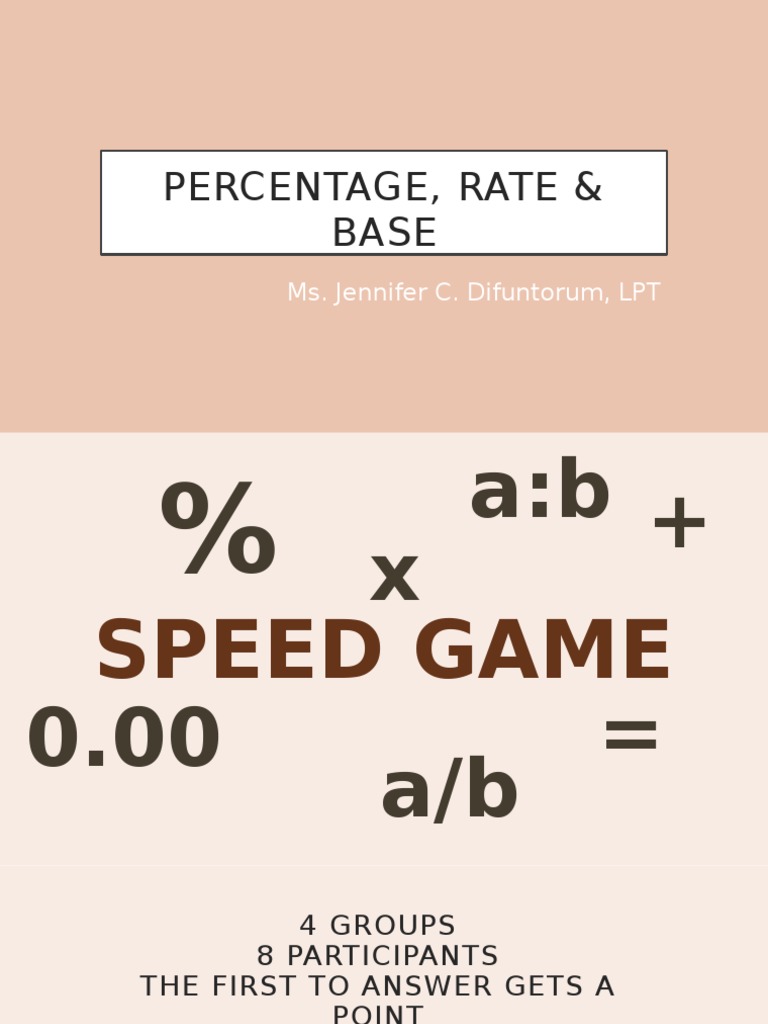 PPT1 Percentage Rate Base | PDF | Fraction (Mathematics) | Percentage