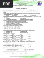 General Mathematics First Quarter Exam | PDF | Logarithm | Function ...