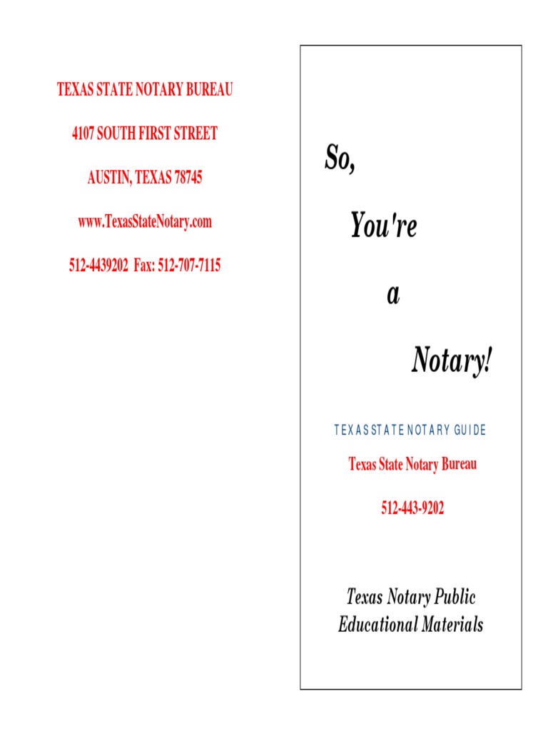 TX Notary Handbook and Guide To Notarize | PDF | Notary Public | Complaint