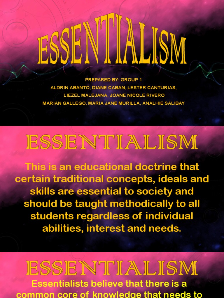 Essentialism 3.0 | PDF | Essentialism | Curriculum