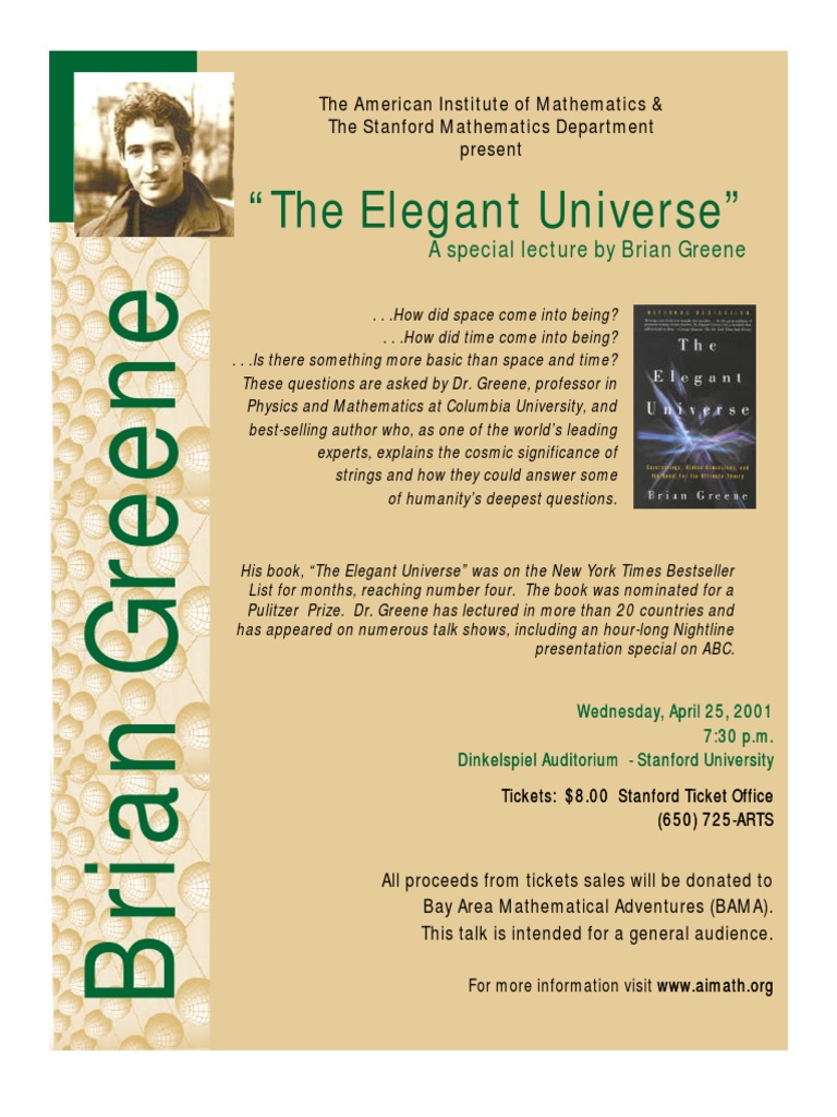 Brian Greene's "The Elegant Universe" Lecture | PDF