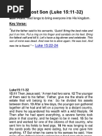 Godly Play Script - Parable of The Lost Son | PDF | Jesus