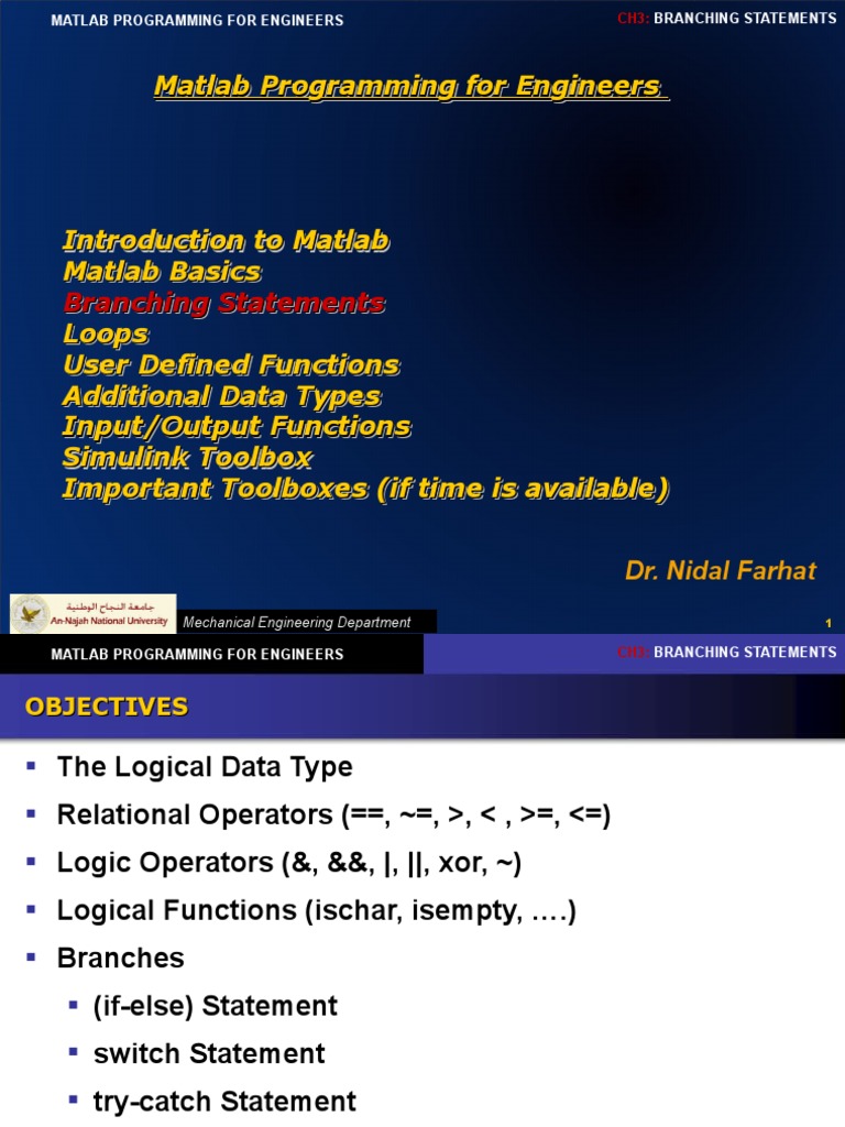 Matlab Programming For Engineers | PDF | Matlab | Computer Programming