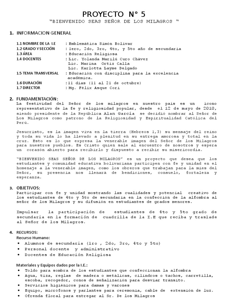 PROYECTO #05 Señor de Los Milagros | PDF | Lima | Perú