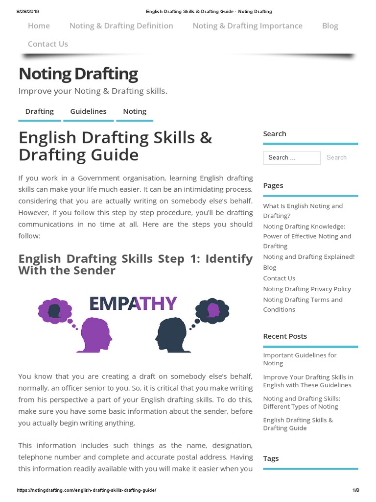 English Drafting Skills & Drafting Guide - Noting Drafting | Download ...