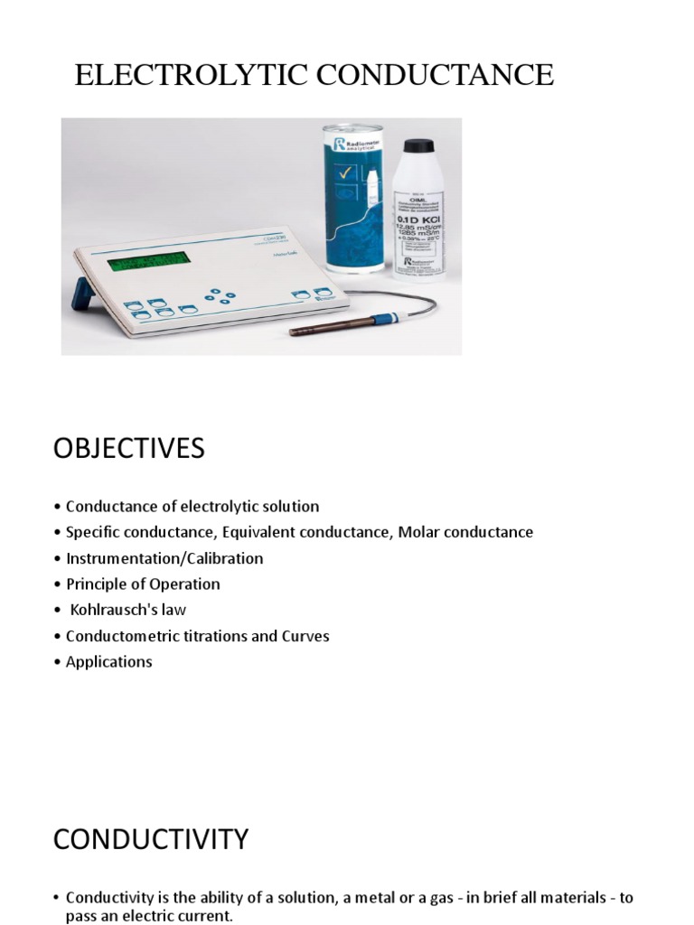 Electrolytic Conduction Notes | PDF | Titration | Chemistry
