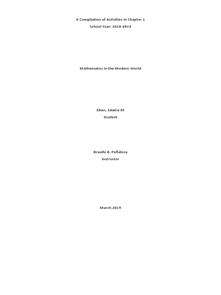 Mathematics in The Modern World | PDF | Understanding | Teaching ...